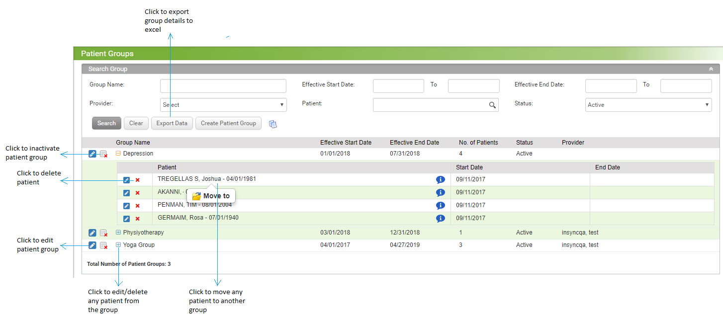 Searching Patient Groups