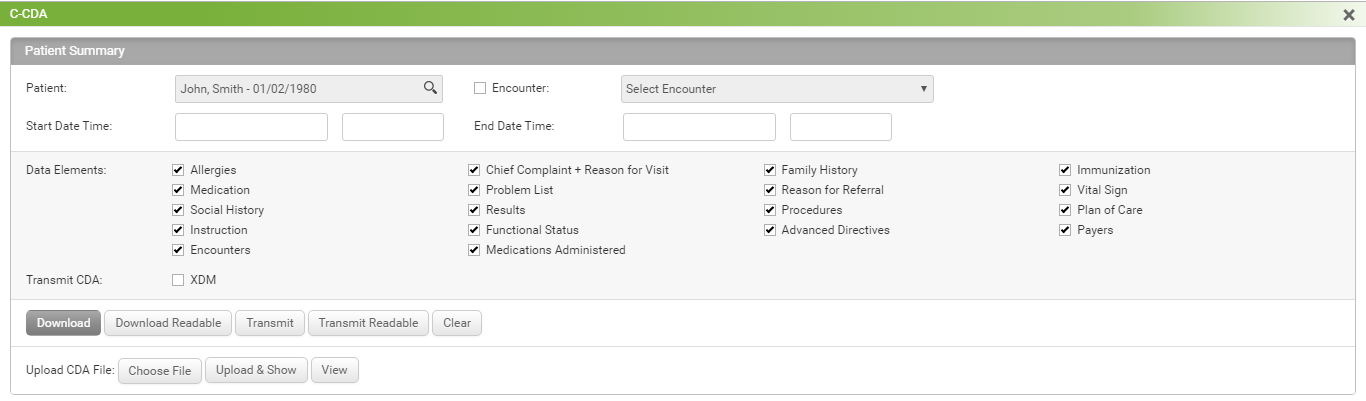 Transmitting Clinical Summary