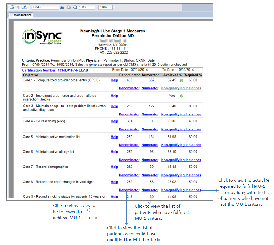 Generating MU Stage-1 Report