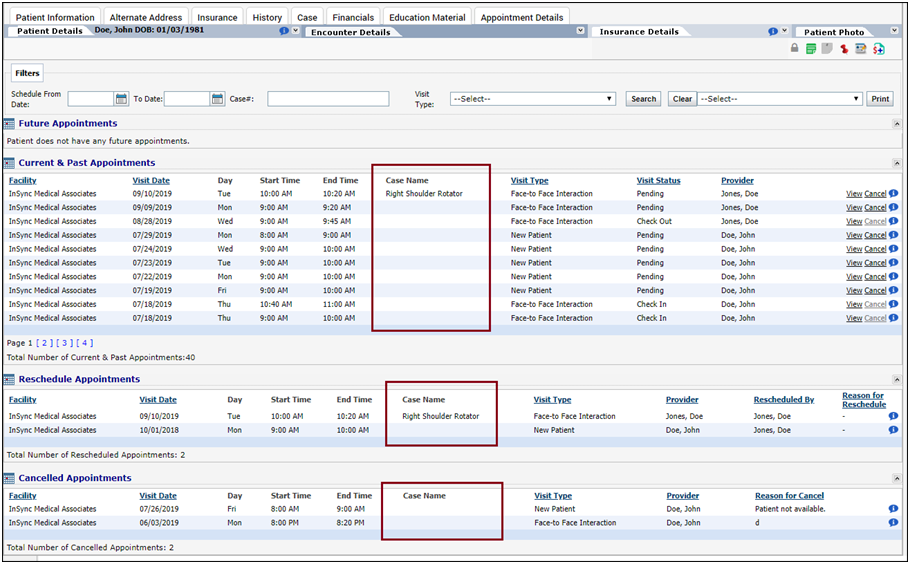 Accessing Patient's Appointments